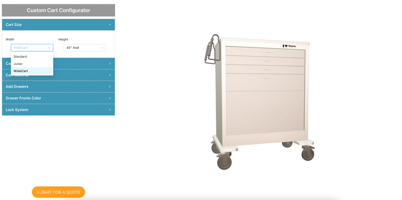 3D Cart Configurator for Hospital Storage Systems- 3D Product ...