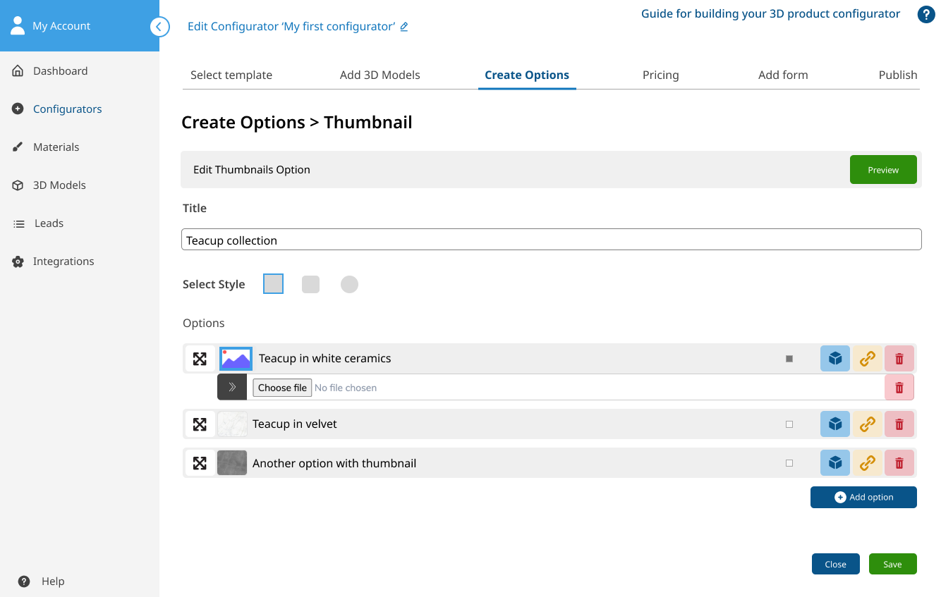 Key Features | 3D Configurator | Simplio3D