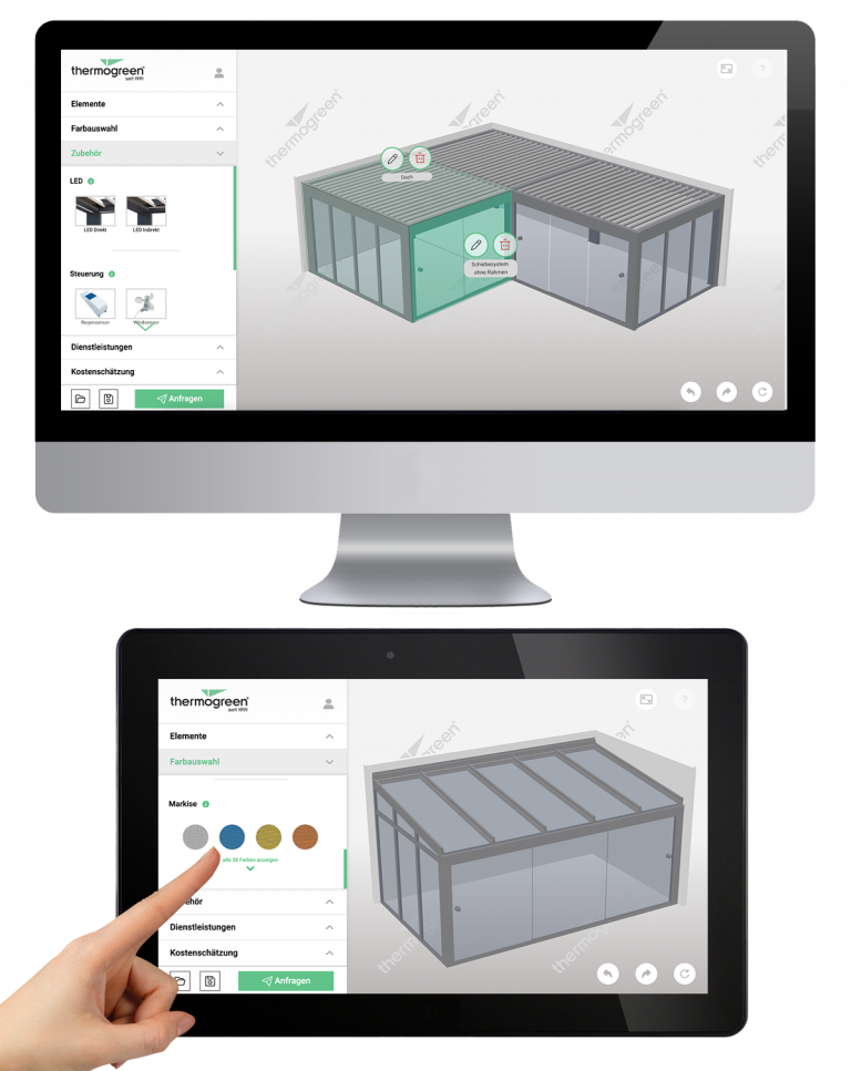 CASE STUDY: Thermogreen Glass Roof Terrace Configurator - 3D Product Configurator - Simplio3D ...