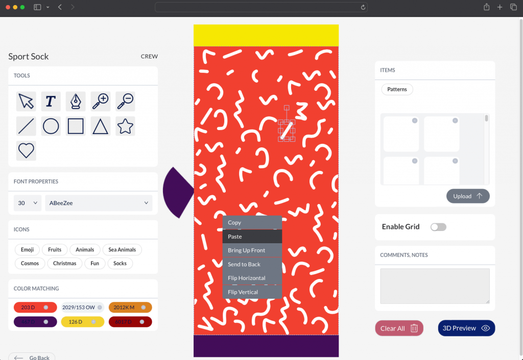 3D Sock Configurator - Simplio3D