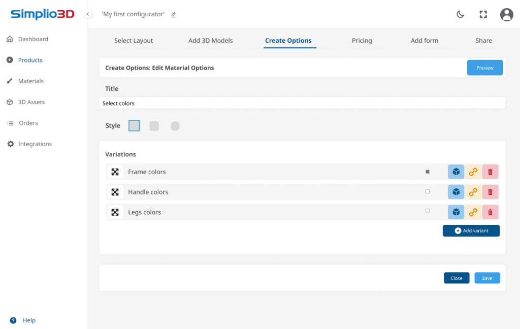 Software configurador de puertas - Simlio3D