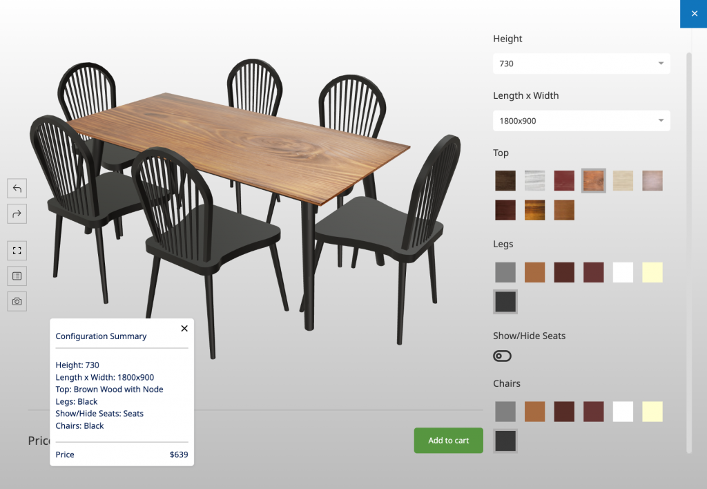 3D Table Configurator Software - Simplio3D