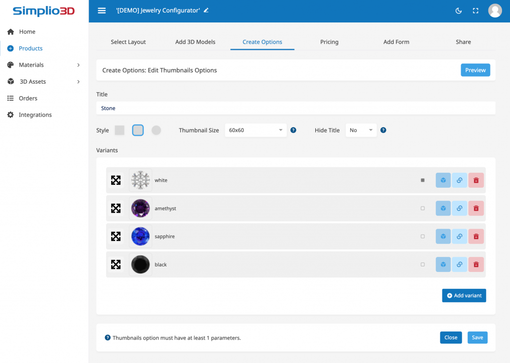 3D Jewelry Configurator - Simplio3D
